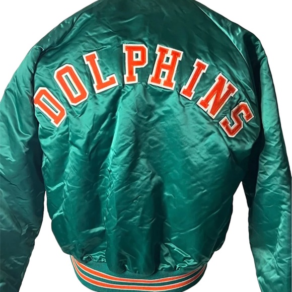 Chalk line | Jackets & Coats | Vintage Miami Dolphins Nfl Satin Bomber ...
